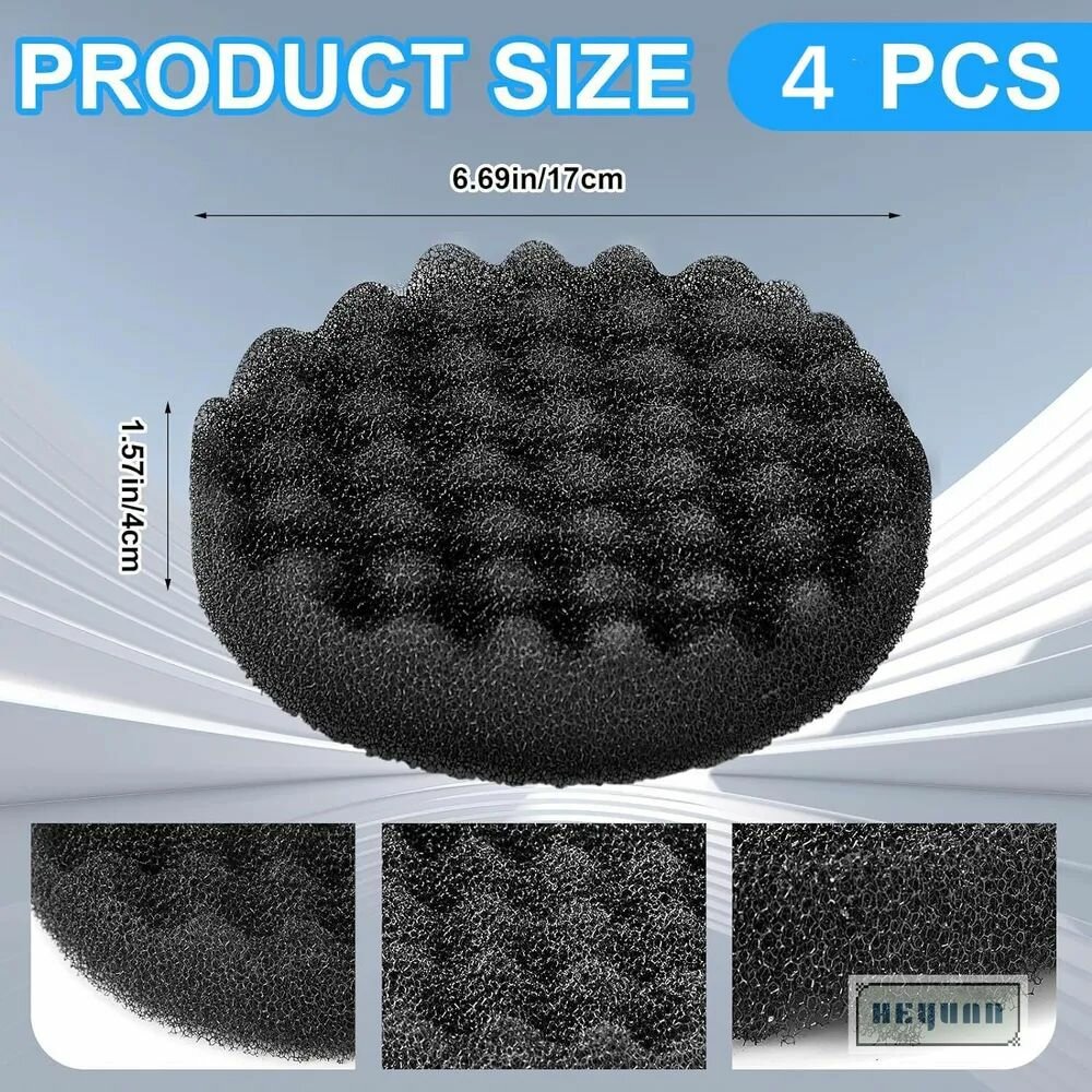 Набор совместимый Черный био поролоновый фильтра губка для Fluval FX4 FX5 FX6(4PCS)