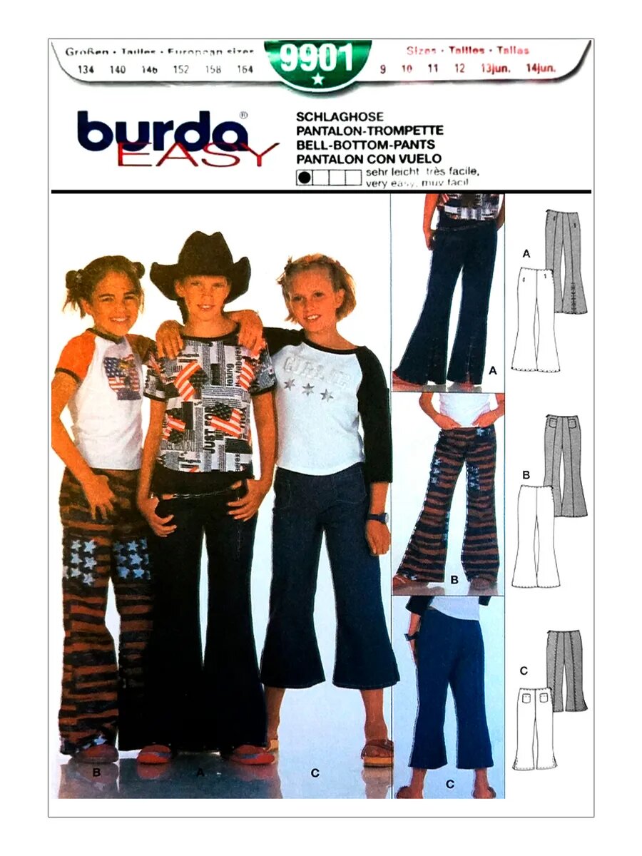 Выкройка Брюки-клёш