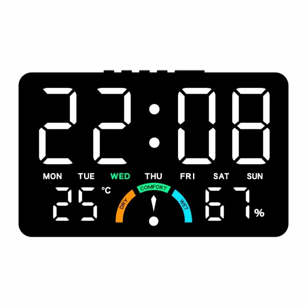 Электронные часы настенные Black-White 22:08