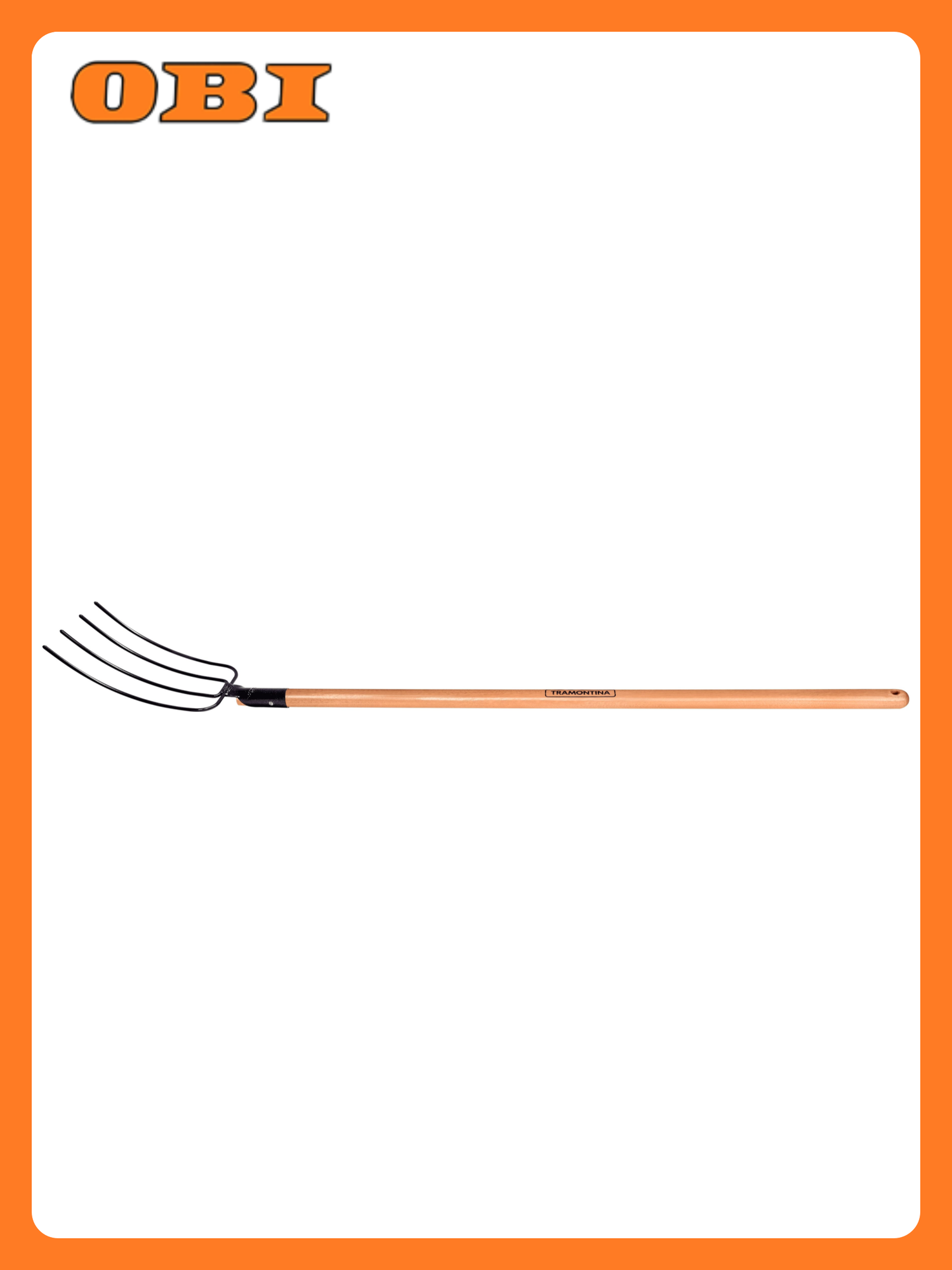 Вилы Tramontina, 4-рогие, с черенком, дерево, сталь, 30 см x 3 см x 120 см