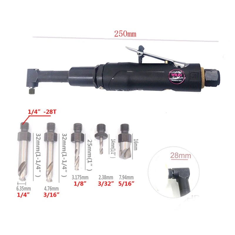 Пневматическая угловая дрель Jitterbug WL-2690 set 1