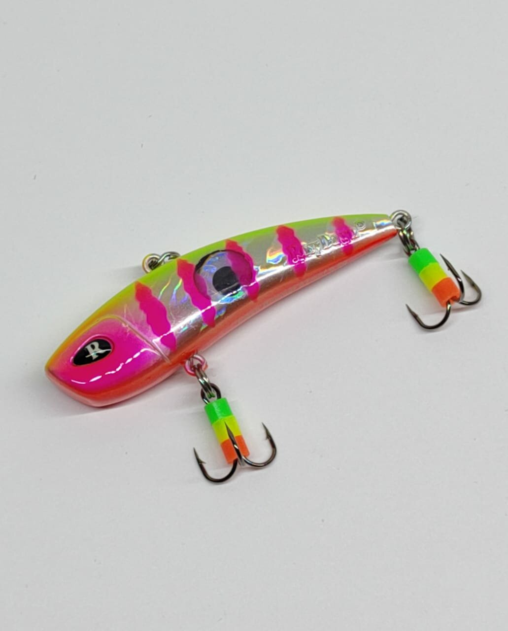 Раттлин на форель со светодиодами Boomer мигающий, триколор, 67мм, 9.5 гр. #16