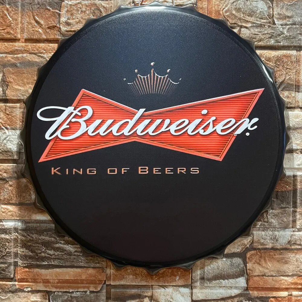 Металлическая табличка/ Декор, Интерьер для стен дома, баров, гаража/ Budweiser