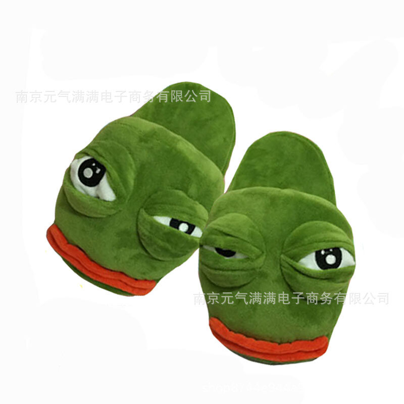 Одинокая лягушка Пепе грустная лягушка Тапочки периферийные грустные лягушки тапочки кукла мыс Тапочки малого размера