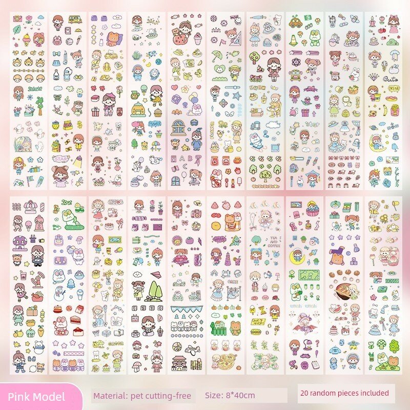 Тысяча уникальных наклеек для журналов, наклейки для детей и девочек, длинные полосатые наклейки, украшения для детей.