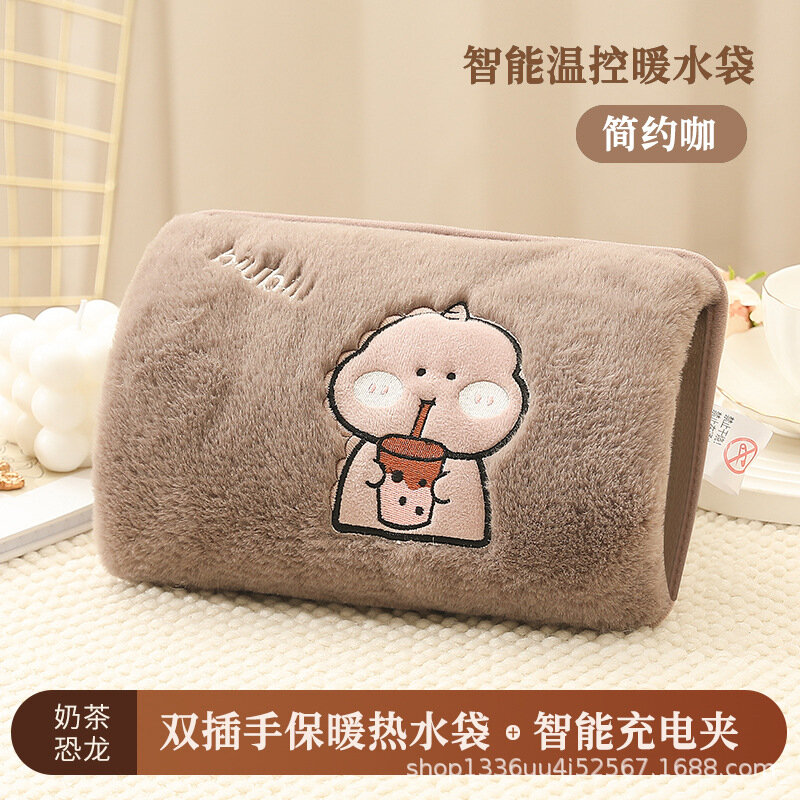 2025 Горячая бутылка с водой, перезаряжаемая, взрывобезопасная, теплая водяная сумка, национальный стандарт, мультяшный плюшевый милый грелка для рук, сумка для грелки, теплая для ребенка