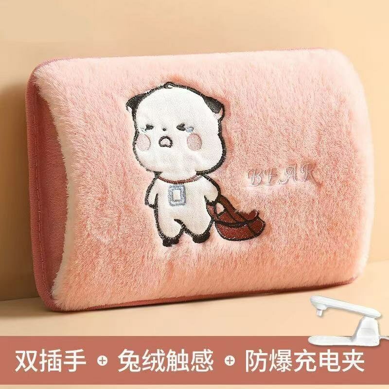2025 Горячая бутылка с водой, перезаряжаемая, взрывобезопасная, теплая водяная сумка, национальный стандарт, мультяшный плюшевый милый грелка для рук, сумка для грелки, теплая для ребенка