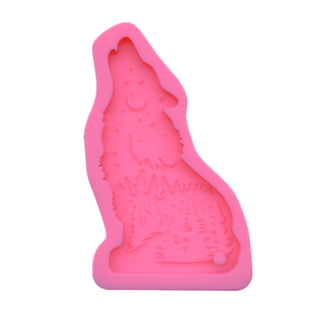 Силиконовая форма для брелка с волком