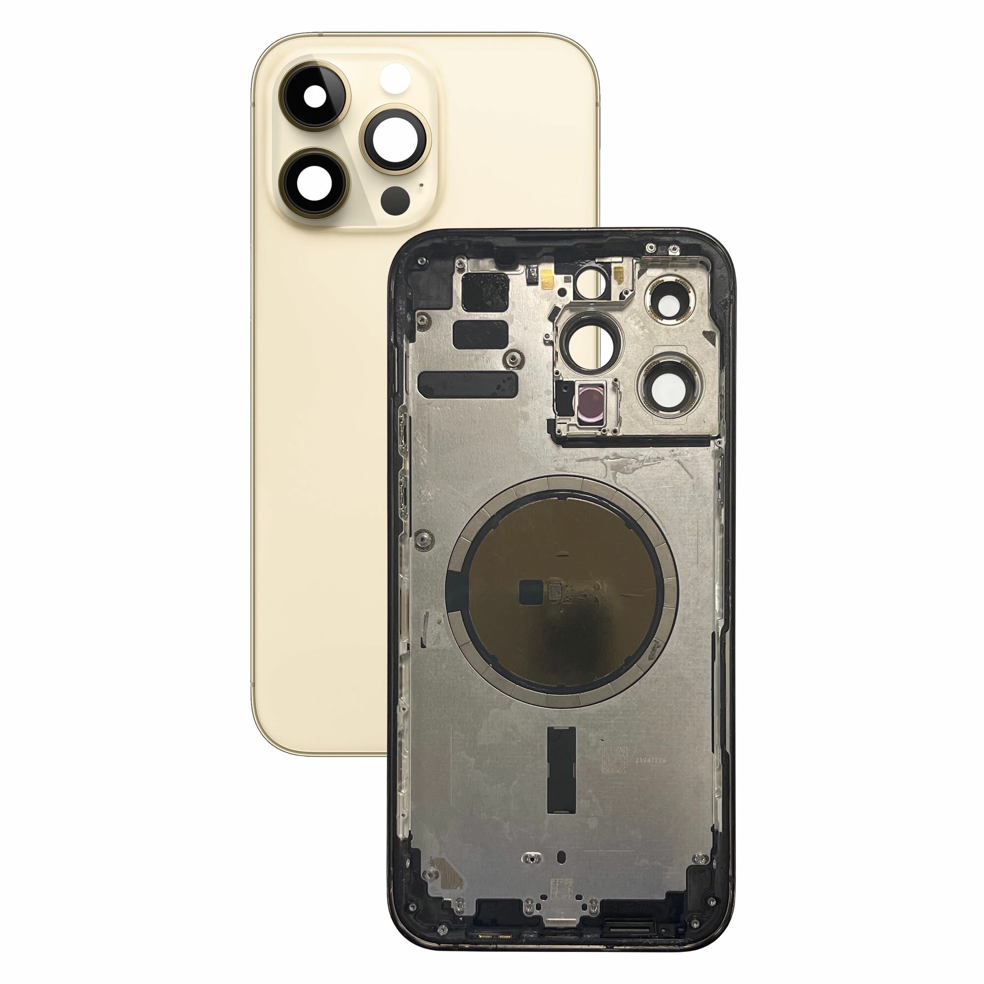 Корпус в сборе с задней панелью (крышкой) iPhone 14 Pro Max (Gold) (снятый идеал) US (Без sim)