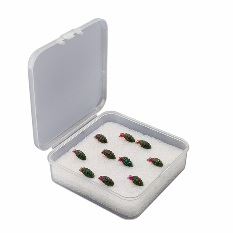 1 коробка мягкой приманки для растительного опарыша-темно-зеленая-10 штук