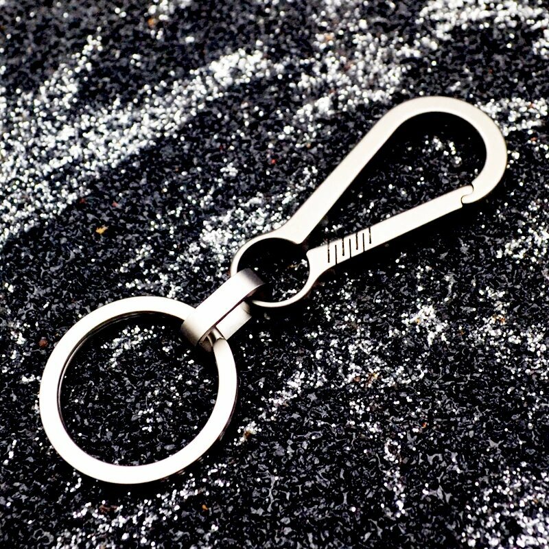 Креативный автомобильный брелок из титанового сплава, мужской брелок из нержавеющей стали с пряжкой в форме подковы,