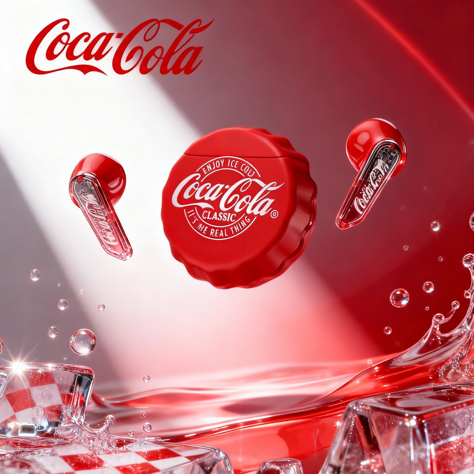 Xiaomi YouPin Беспроводные наушники Coca-Cola с микрофоном | Четные звонки, 8 ч автономности, красно-серебристый