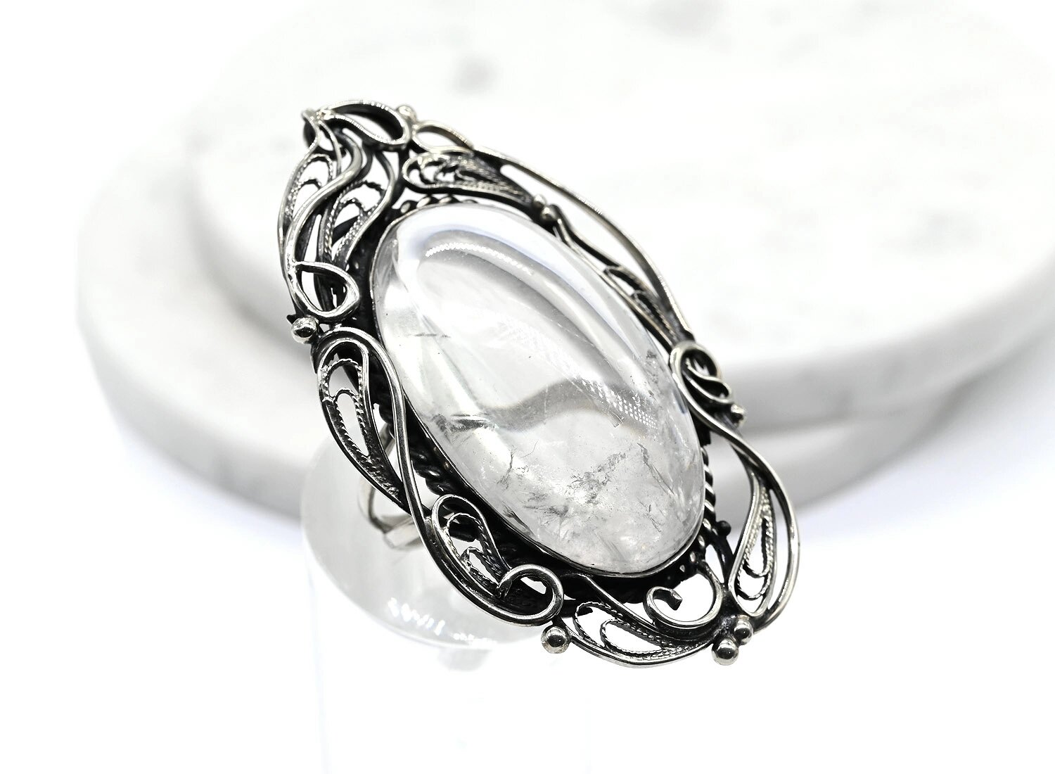 Кольцо, горный хрусталь