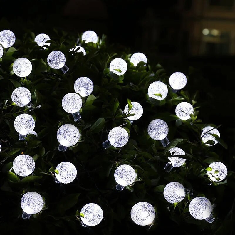 Белые LED гирлянды с хрустальными шарами 10LEDs