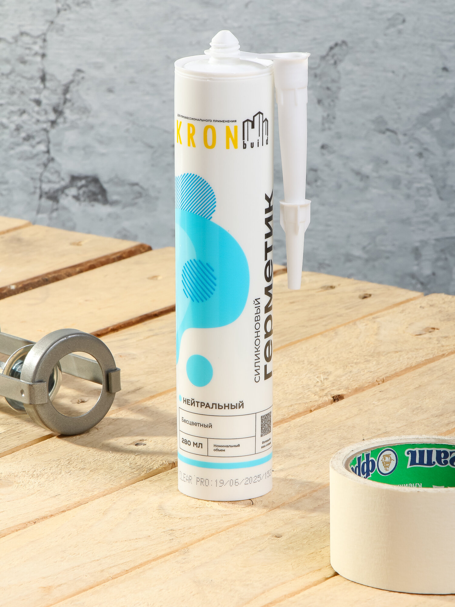 Герметик силиконовый Kronbuild SNT28 нейтральный бесцветный 280 мл для ванны, окон и дверей, влагостойкий прозрачный