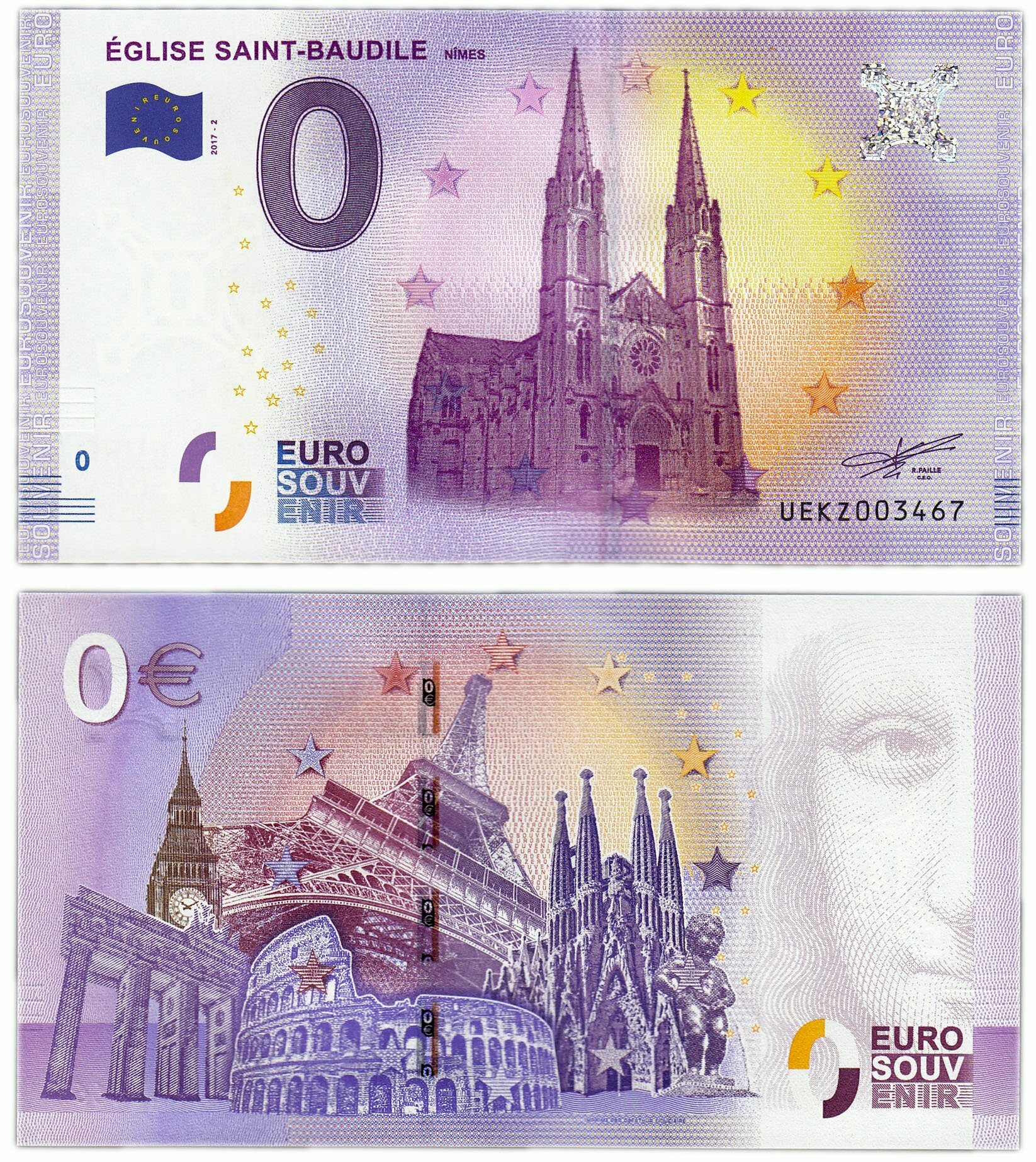 0 евро euro "Церковь Святого Бодиля" 2017 2-серия UE KZ-2