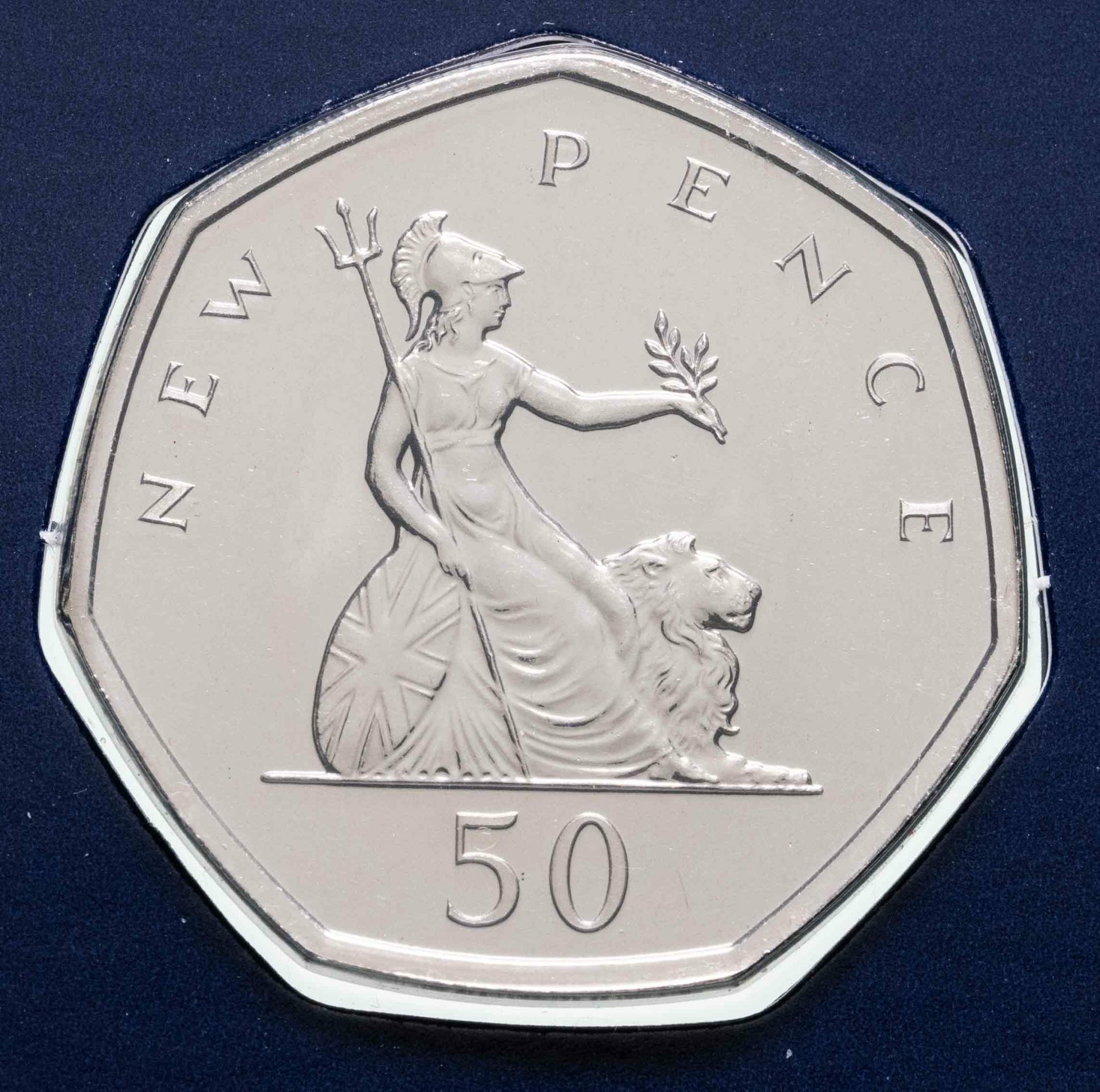 Великобритания 50 пенсов 2019 "50 лет выпуска 50 пенсовой монеты", Мельхиор медь-никель, в сохранности BUNC