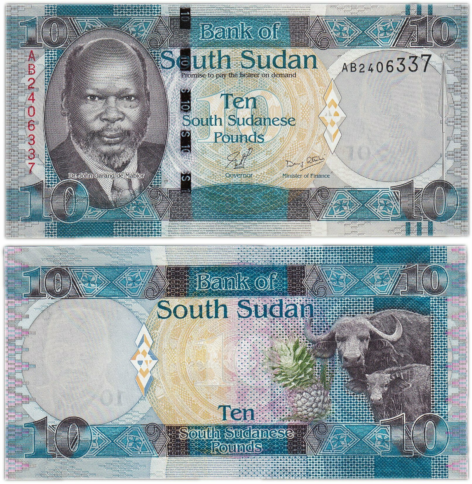 Южный Судан 10 фунтов 2011 "Животные Буйвол" Рick-17