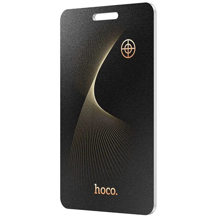 Трекер GPS Hoco E92 Black, метка от потери в виде карты, только для iOS, черный