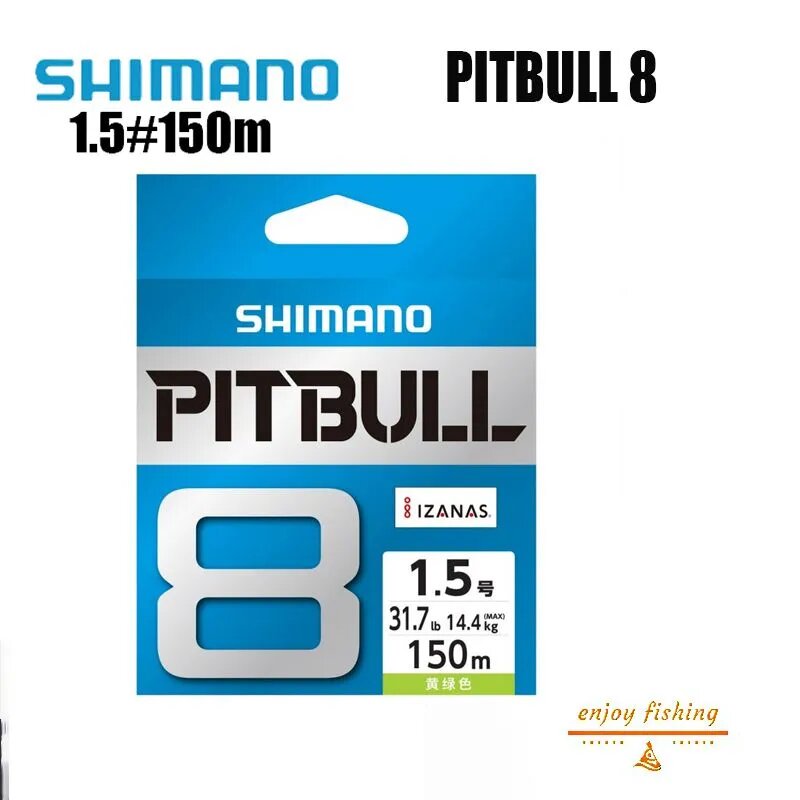 SHIMANO PITBULL 8 BRAID 1.5#-150M Green плетеная леска для пресной и соленой воды