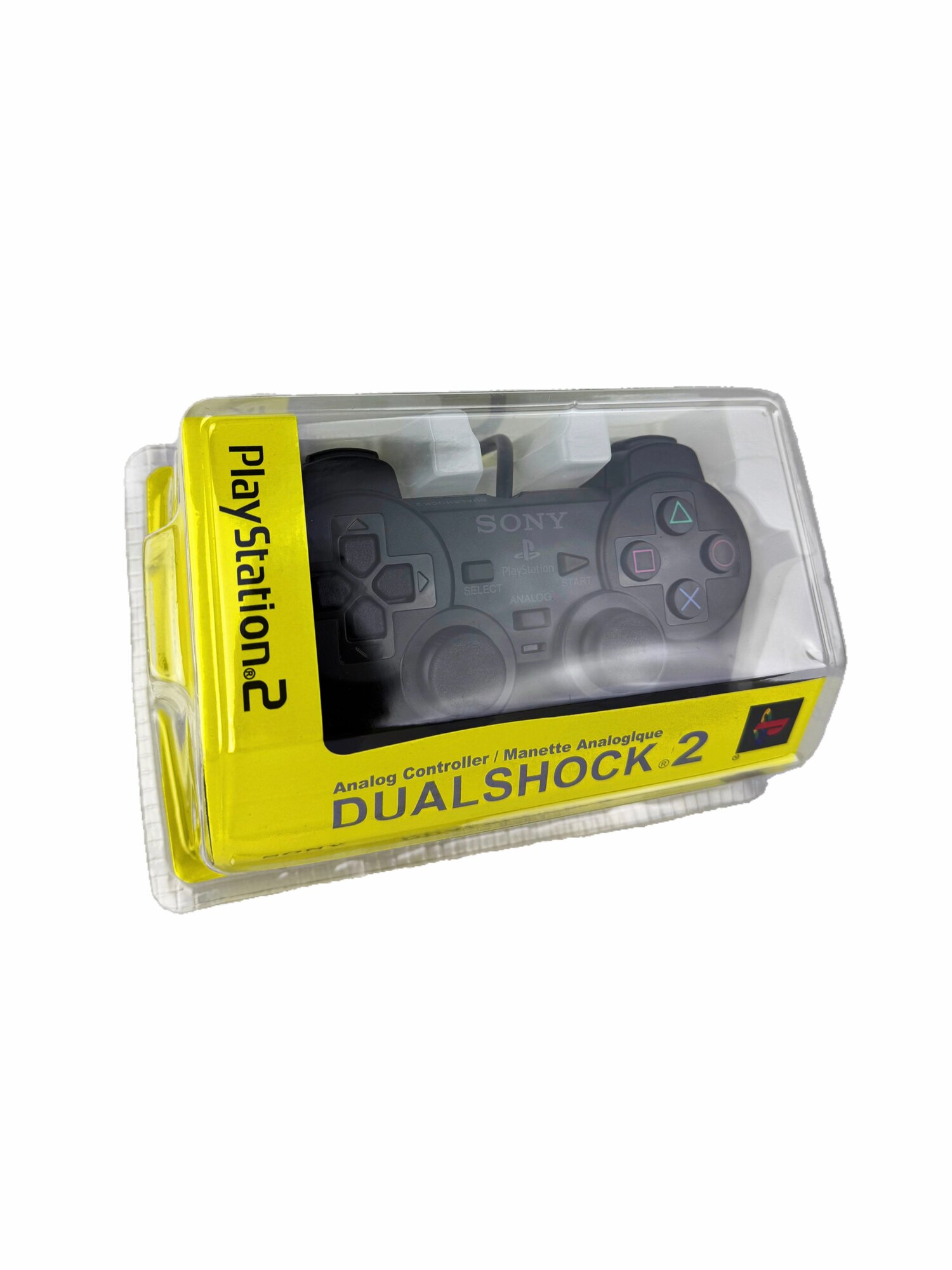 Джойстик DualShock для Playstation 2 (PS2), проводной, 2 стика, L2/R2, виброотдача, разъём PS2, чёрный, 1.6 м