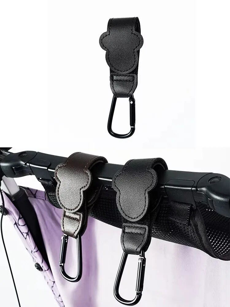 Крючок для детской коляски, модный PU кожаный регулируемый , органайзер тележки, подвешивание сумки с подгузниками