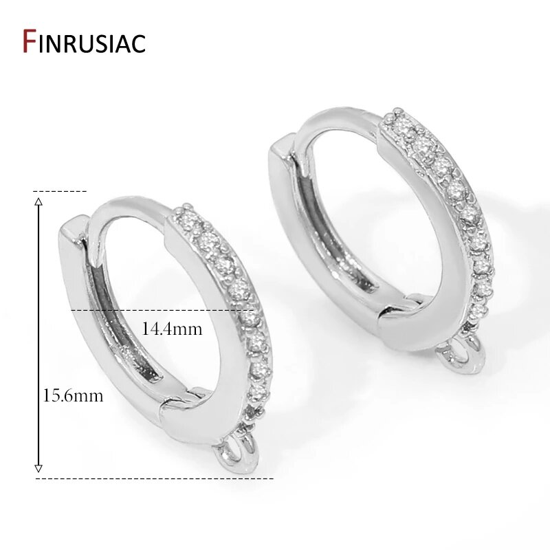 Серьги-кольца FINRUSIAC, Rhodium Plated, 2 пары, 15.6x14.4 мм