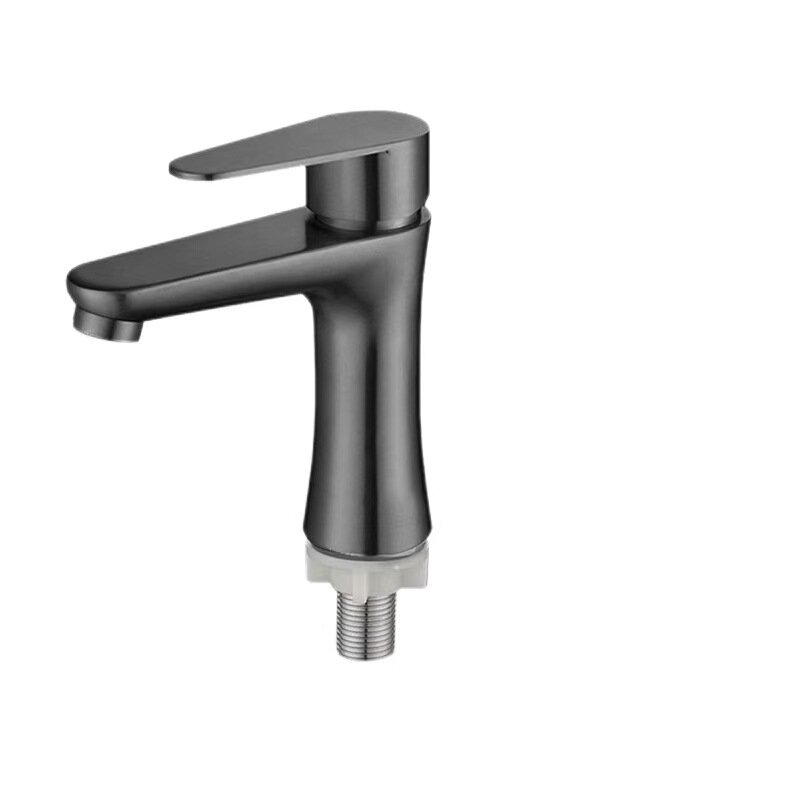 2025 Скандинавский смеситель для раковины из нержавеющей стали 304, черный и золотой, одинарный холодный смеситель для ванной комнаты