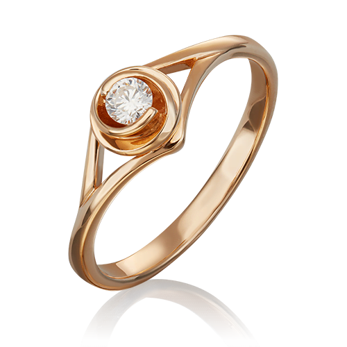 Кольцо, красное золото, 585 проба, бриллиант