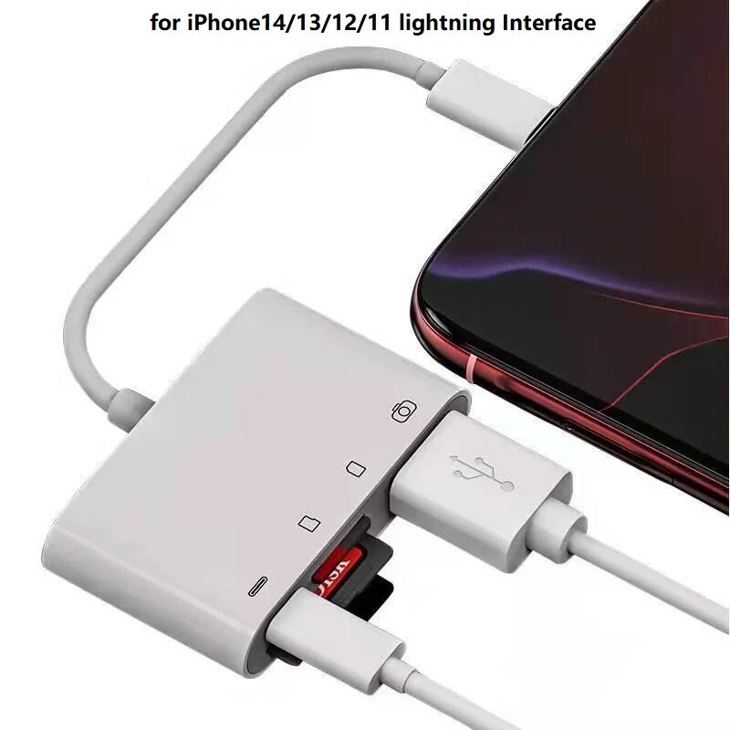 Устройство чтения карт памяти Type-c SD/Micro SD 4 в 1 Адаптер USB C или Lightning iPhone lightning
