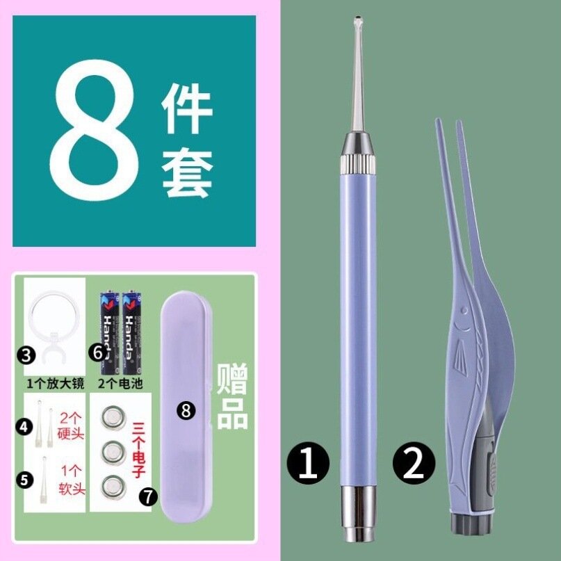 Силиконовый ушной пинцет с подсветкой, мягкий наконечник для младенцев и детей, ушные пинцеты с визуальным осмотром