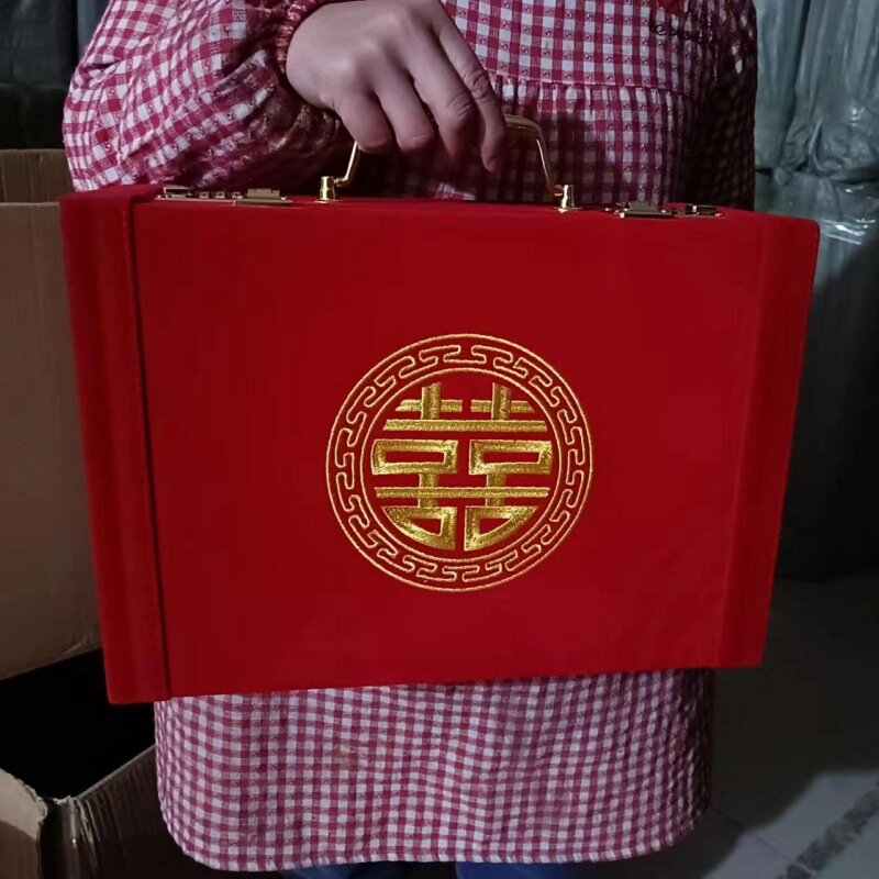 Высококачественная вышитая подарочная коробка для помолвки, свадебные принадлежности, подарок для приданого, 100k трехмерная вышитая подарочная коробка