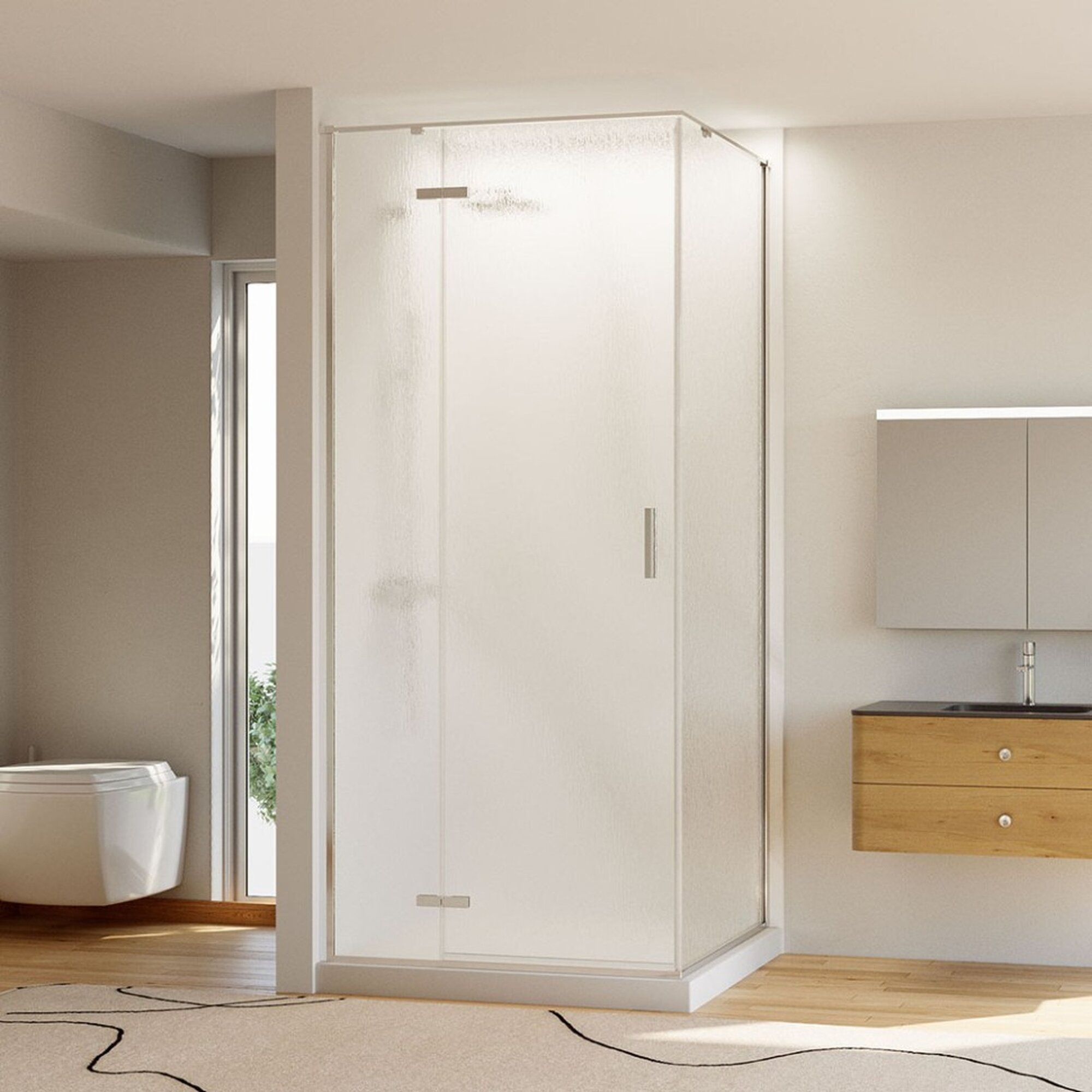 Душевая дверь Veconi Vianno VN-73R/L, 1000x1950, хром, стекло дождь