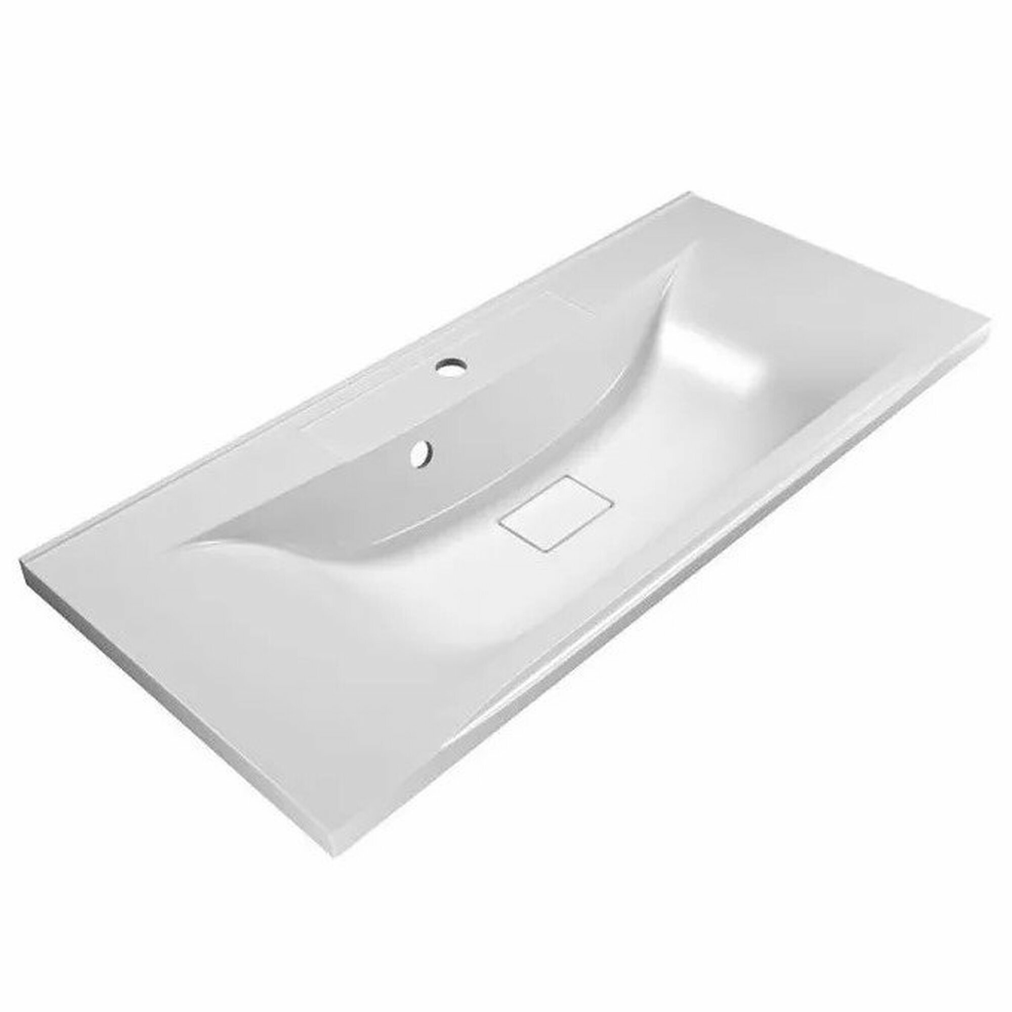 Раковина из литьевого мрамора BelBagno BB1200/450-LV-MR-PR 1200х450х150 Полувстраиваемая/подвесная, цвет белый