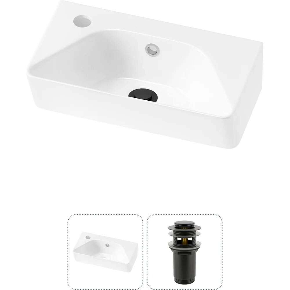 Комплект 2 в 1 Wellsee Lavinia Boho Bathroom Sink накладная/подвесная раковина 40x22 см 20216442R