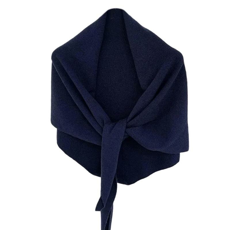 Женский трикотажный пончо-накидка, темно-синий