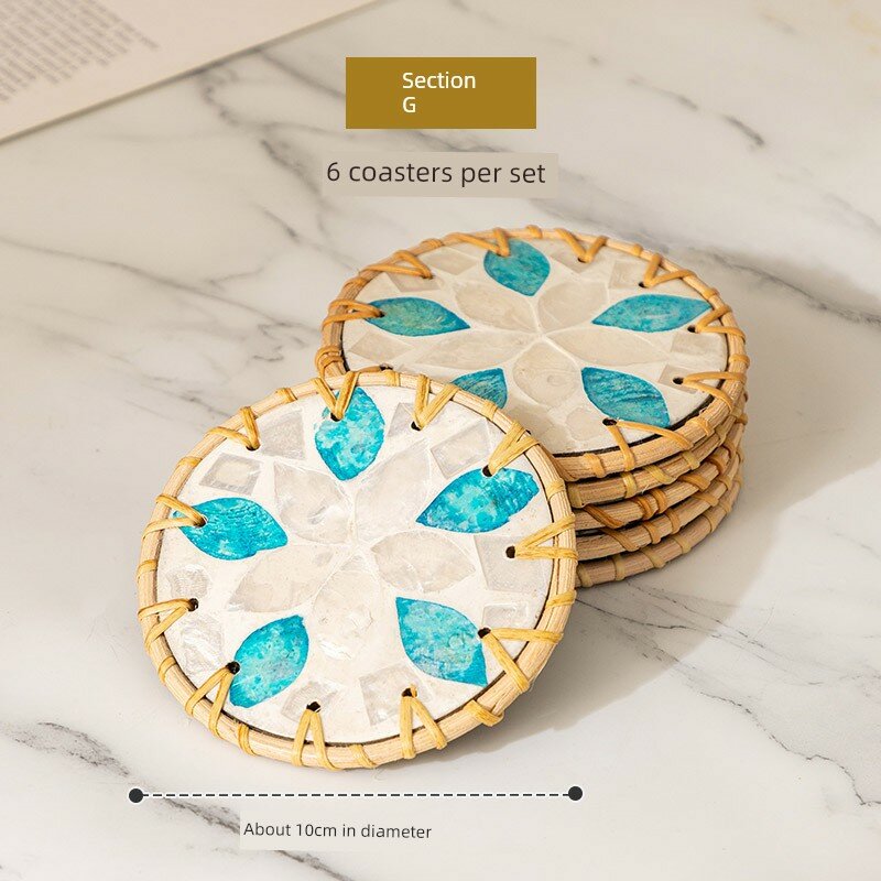 Набор подставок из ракушек G-стиля (6 шт.) - Элегантный столик с защитой от тепла для обеда