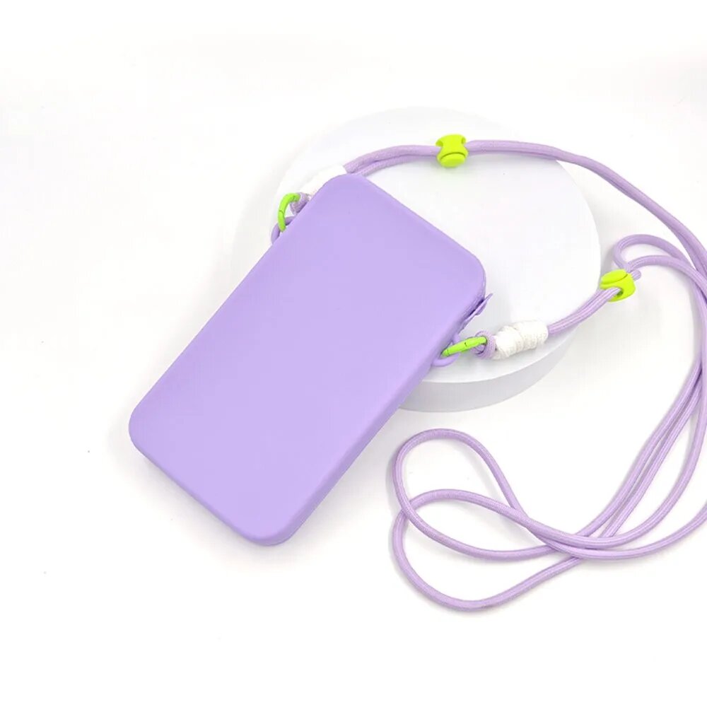 Модная силиконовая сумка для мобильного телефона, водонепроницаемая многофункциональная сумка через плечо для телефона, большая вместительная подвесная сумка для телефона на шею