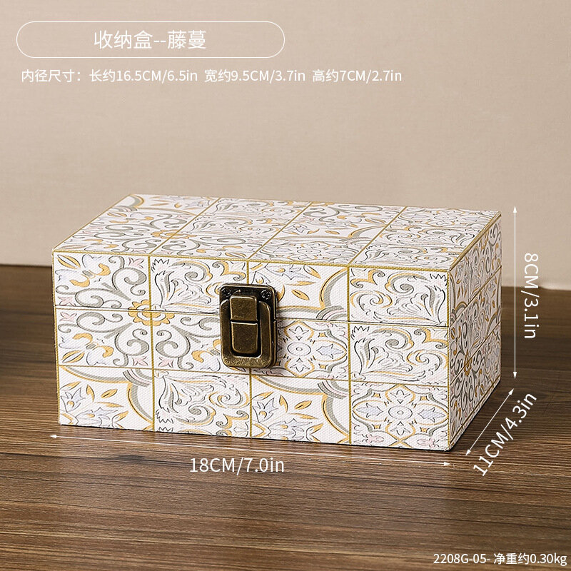 2026 Новый винтажный стиль деревянная кожаная коробка для хранения, ювелирная коробка, настольный пылезащитный органайзер