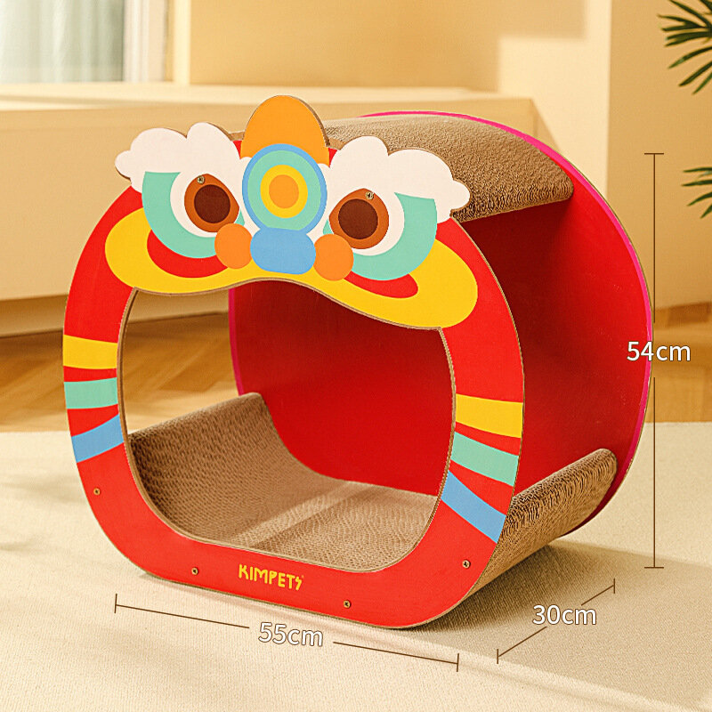 Новогодняя доска для царапания кошек с танцем льва, доска для царапания кошек с удачливым кроликом, доска для царапания кошек с мультяшным кроликом