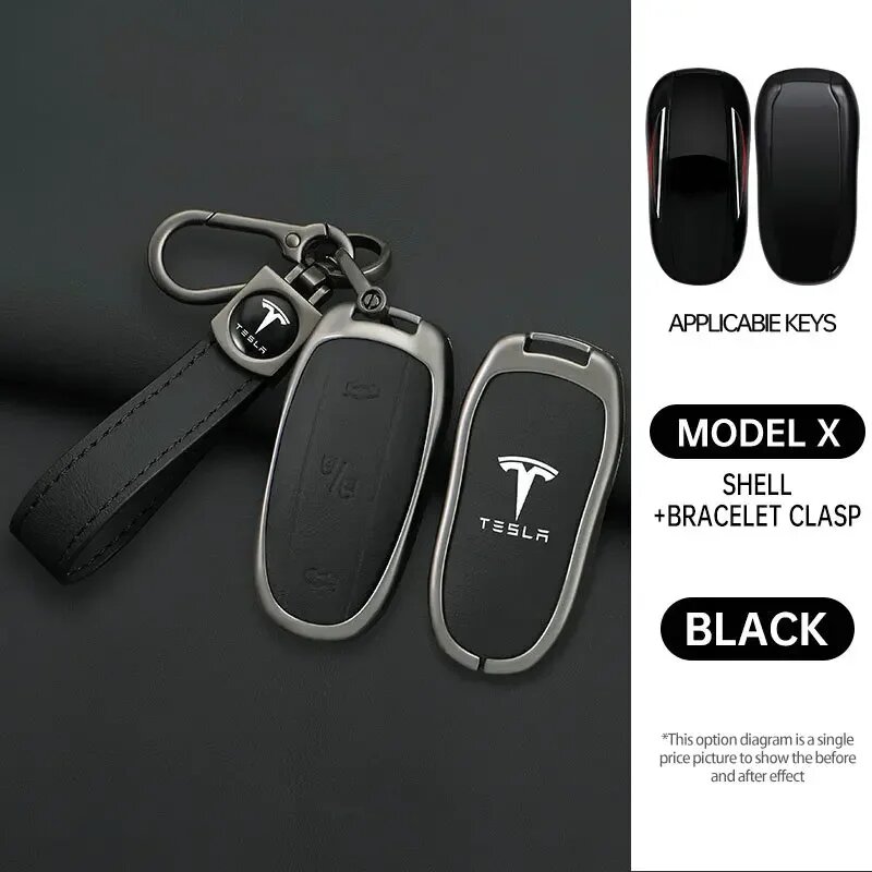 Специально разработанный для Tesla Model S Keycase Model X, комплексный защитный чехол для ключей, автомобильный пульт дистанционного управления, металлический защитный чехол X(belt)black