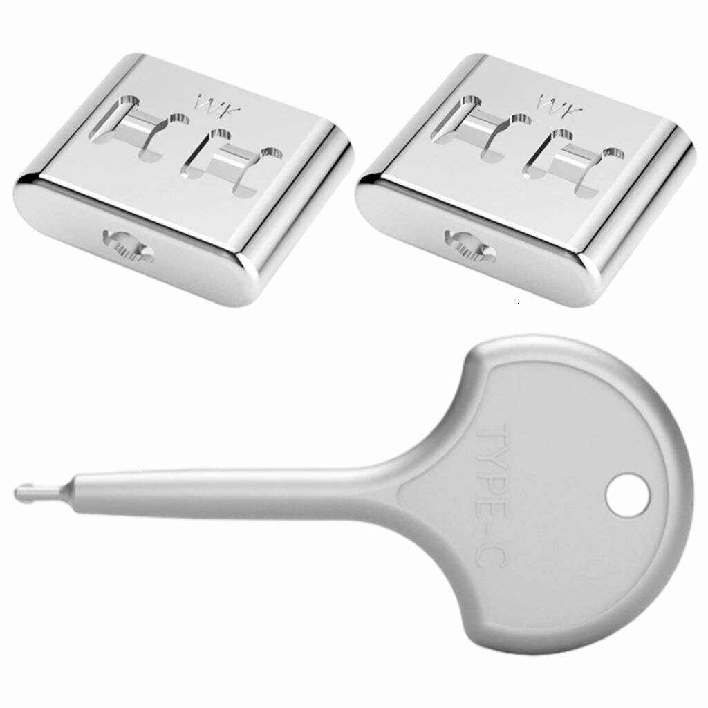 Замок безопасности USB-C из нержавеющей стали с ключом, 2 шт.