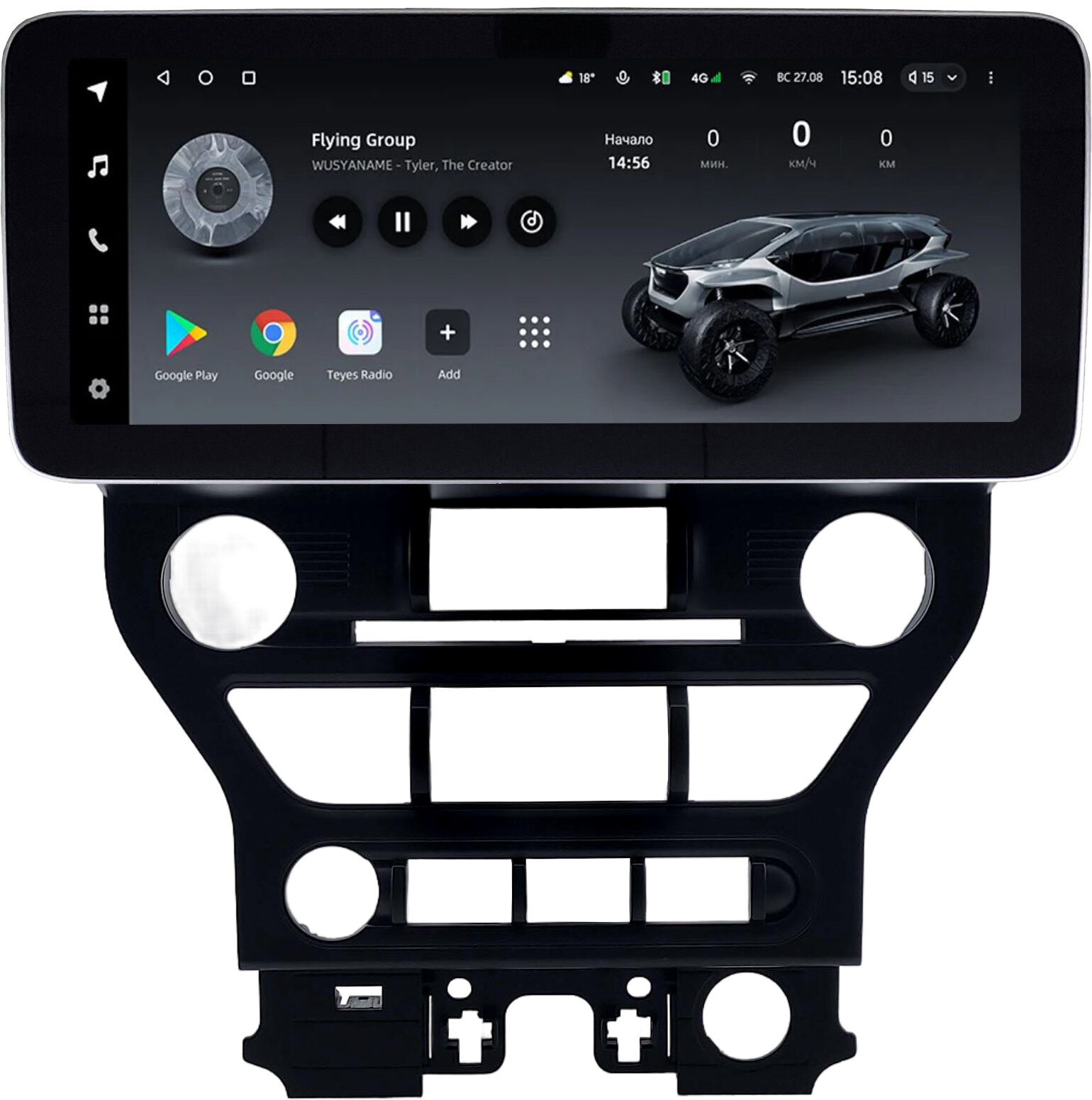 Штатная магнитола Ford Mustang 6 2014-2023 12.3 дюйма Teyes LUX ONE (Round Corner) 6/128 RM-2288 Android 10 (4G-SIM, 6/128, DSP, QLed) Mercedes Style