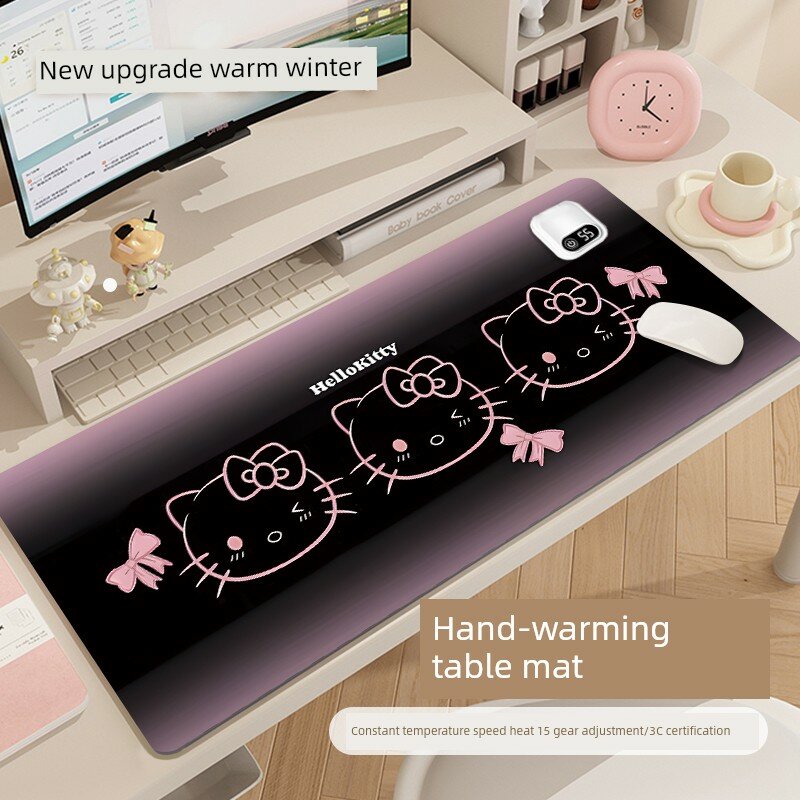 Градиентный коврик для мыши hellokitty с подогревом, очень большой студенческий коврик с подогревом для стола, офисный