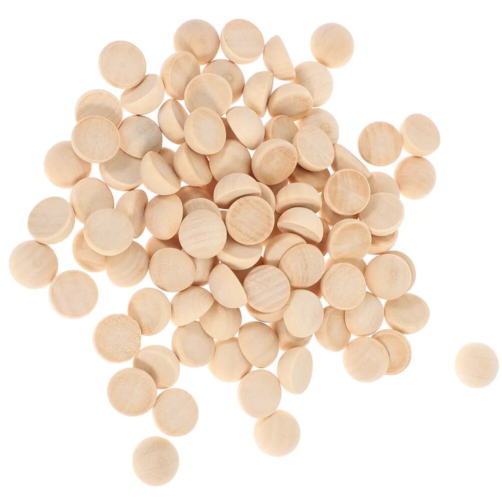100 шт. полукруглых деревянных бусин из необработанного лотосового дерева, гладкие, для рукоделия, изготовления украшений, декоративные деревянные полусферы