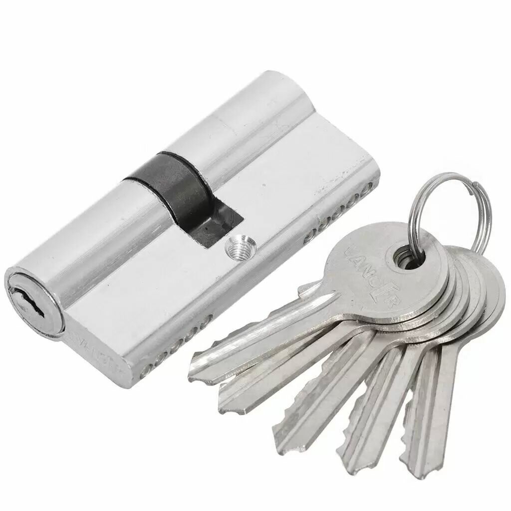 Личинка замка Vanger EL-70-NI 70 мм (35/35) никель, алюминиевый цилиндровый механизм для двери, артикул 17571