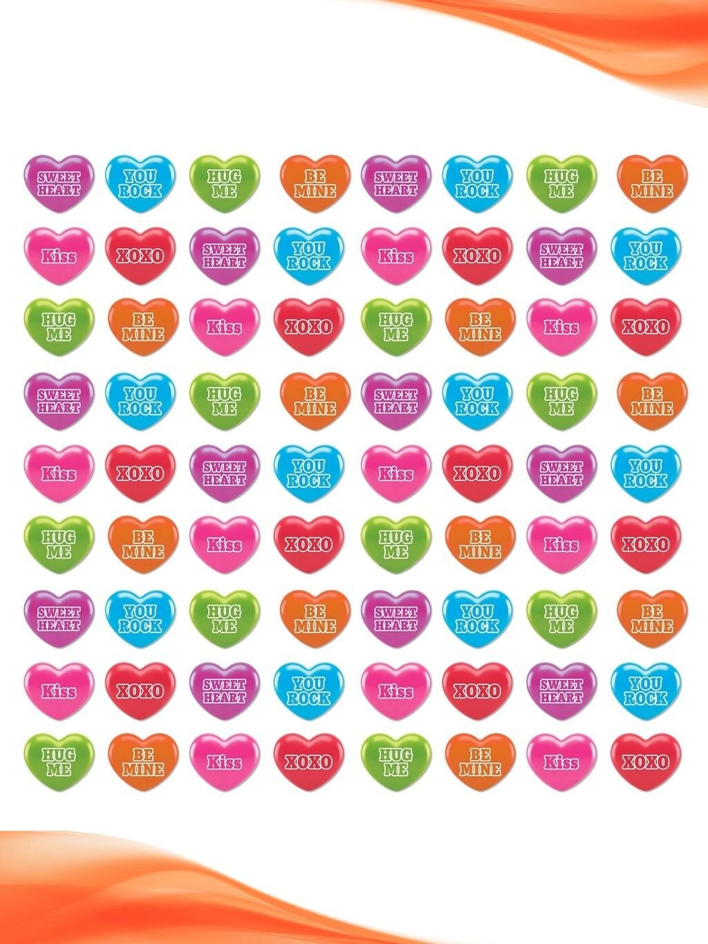 Бумажная конфетти в форме сердечек