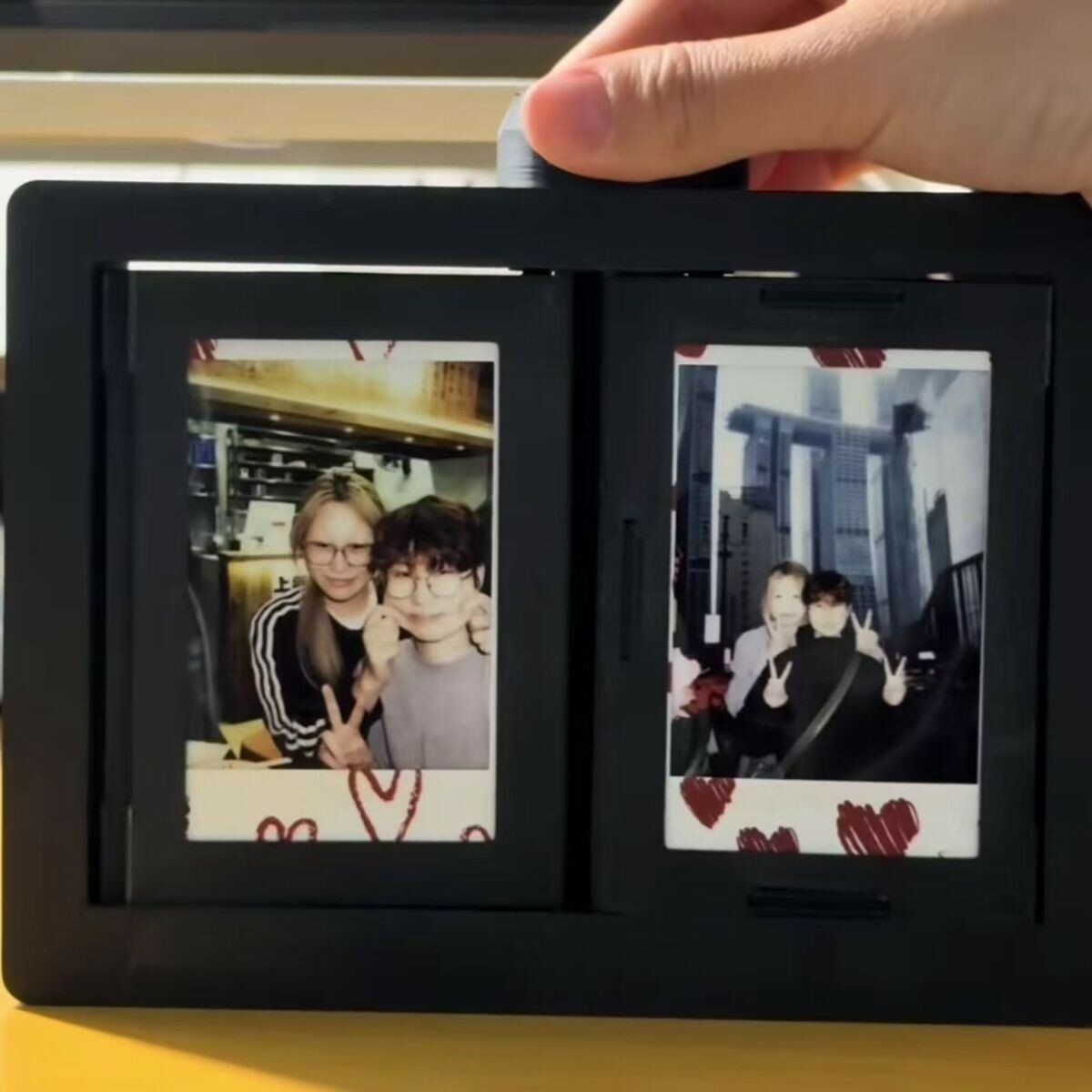 3D-печатный вращающийся держатель для фотографий Polaroid с 12 отделениями для карточек, настольная двусторонняя прямоугольная фоторамка.