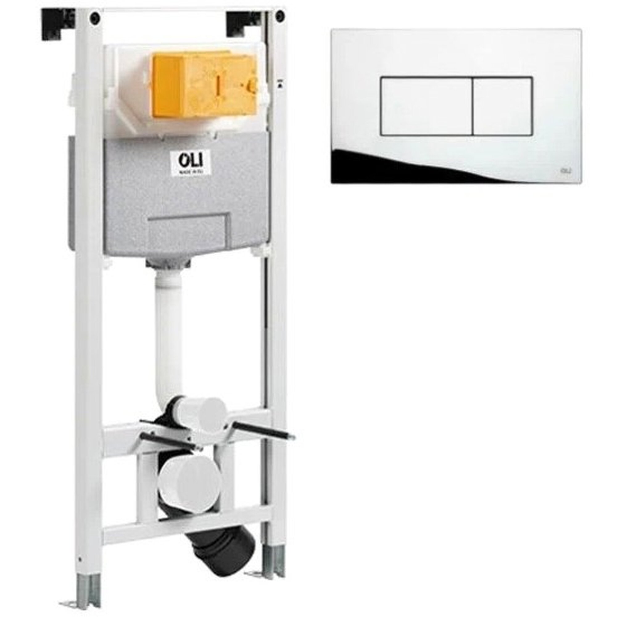 Инсталляция для унитаза Oli (Оли) 120 Eco Sanitarblock механическая, панель слива Slim, белая 879236mSL01