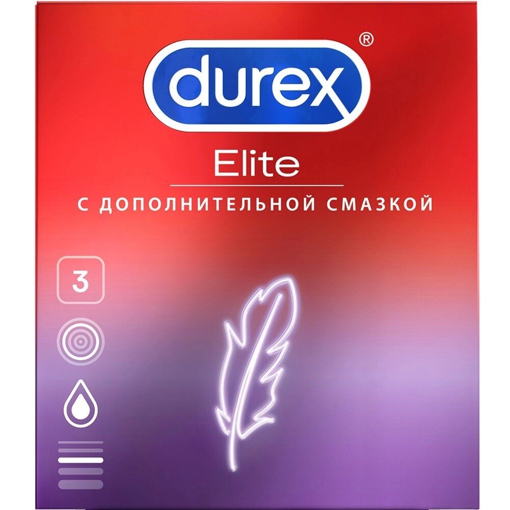 Презервативы Durex Elite с дополнительной смазкой для большей чувствительности, 3 шт